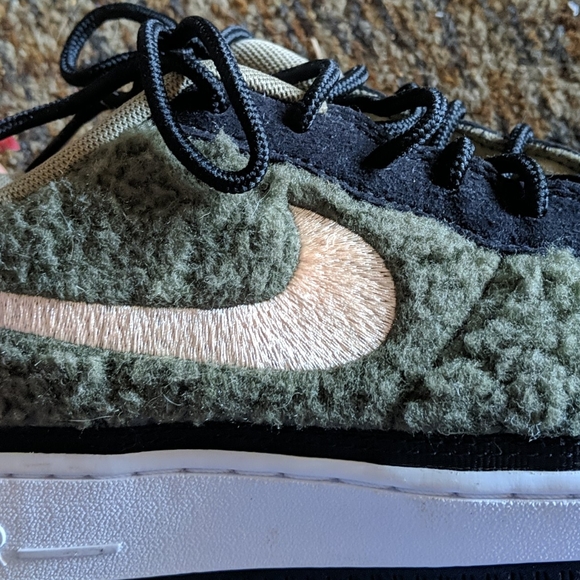 Nike | Shoes | Green Fuzzy Air Forces | Poshmark